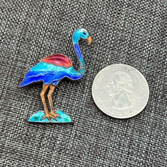 Vintage | Jewelry | Vintage Flamingo Pin Brooch As Is Turquoise Blue ...